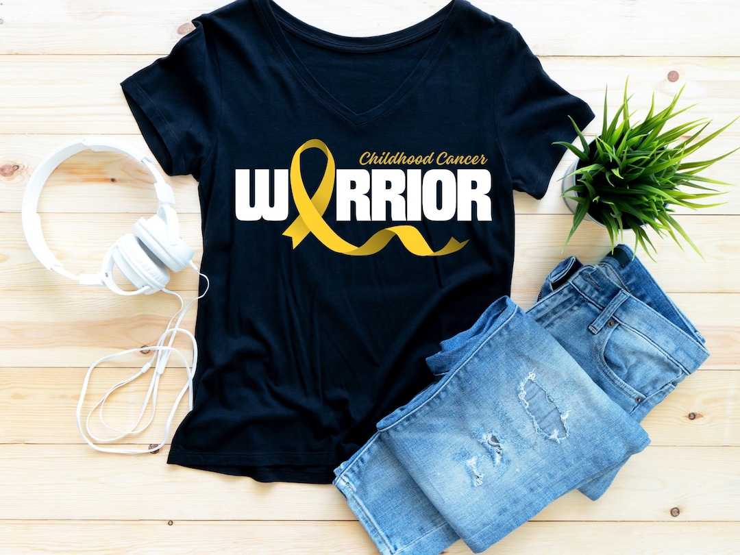 Childhood Cancer Warrior Yellow Ribbon Childhood Cancer Awareness ...