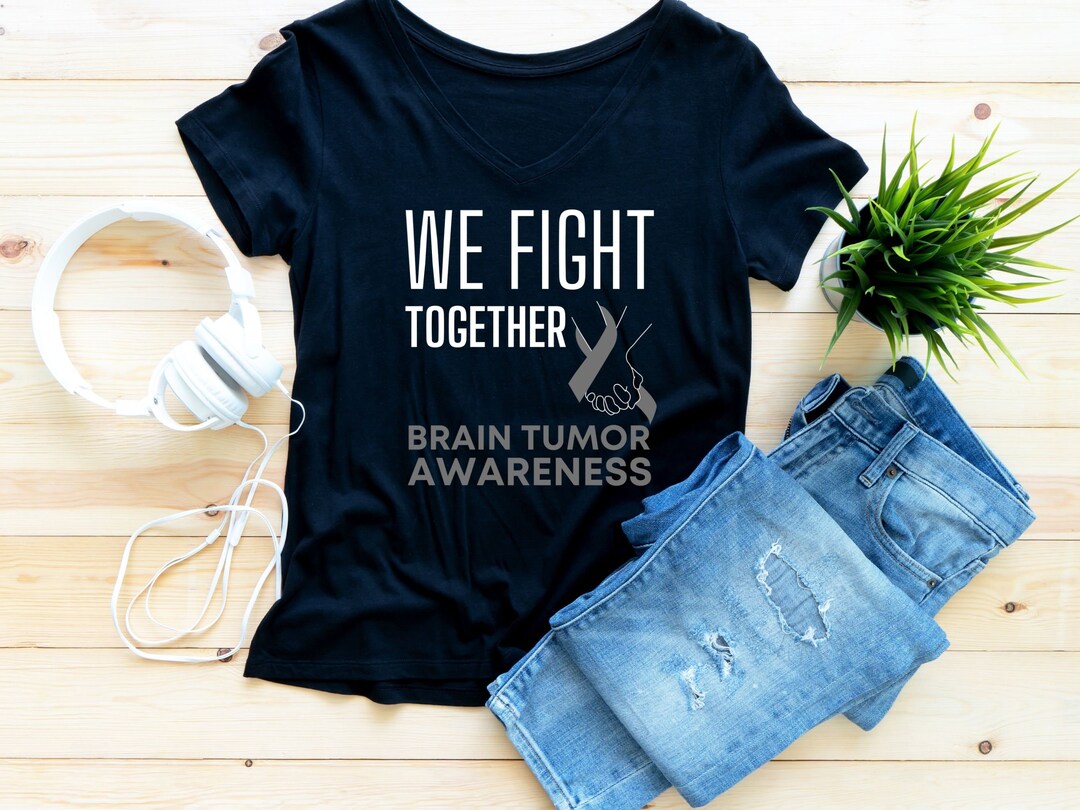 We Fight Together Brain Tumor Awareness Gray Ribbon Brain Tumor ...