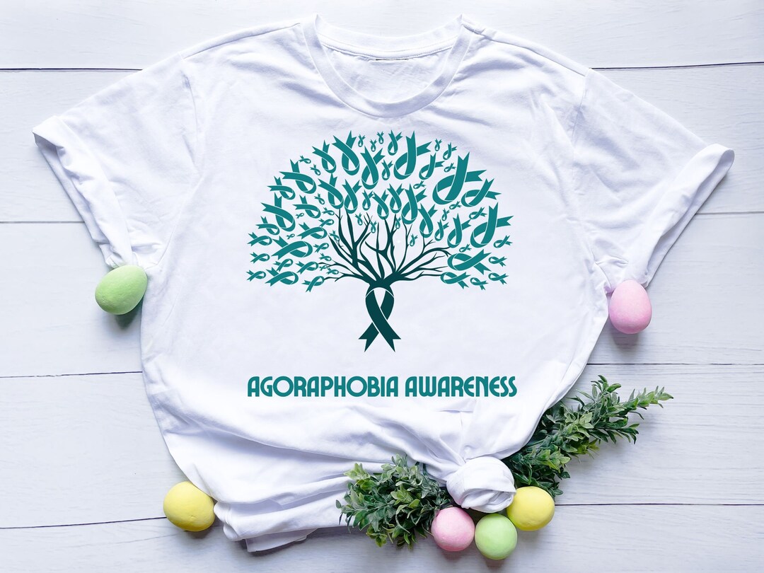Agoraphobia Awareness Teal Ribbon Agoraphobia Awareness Fighter Support ...