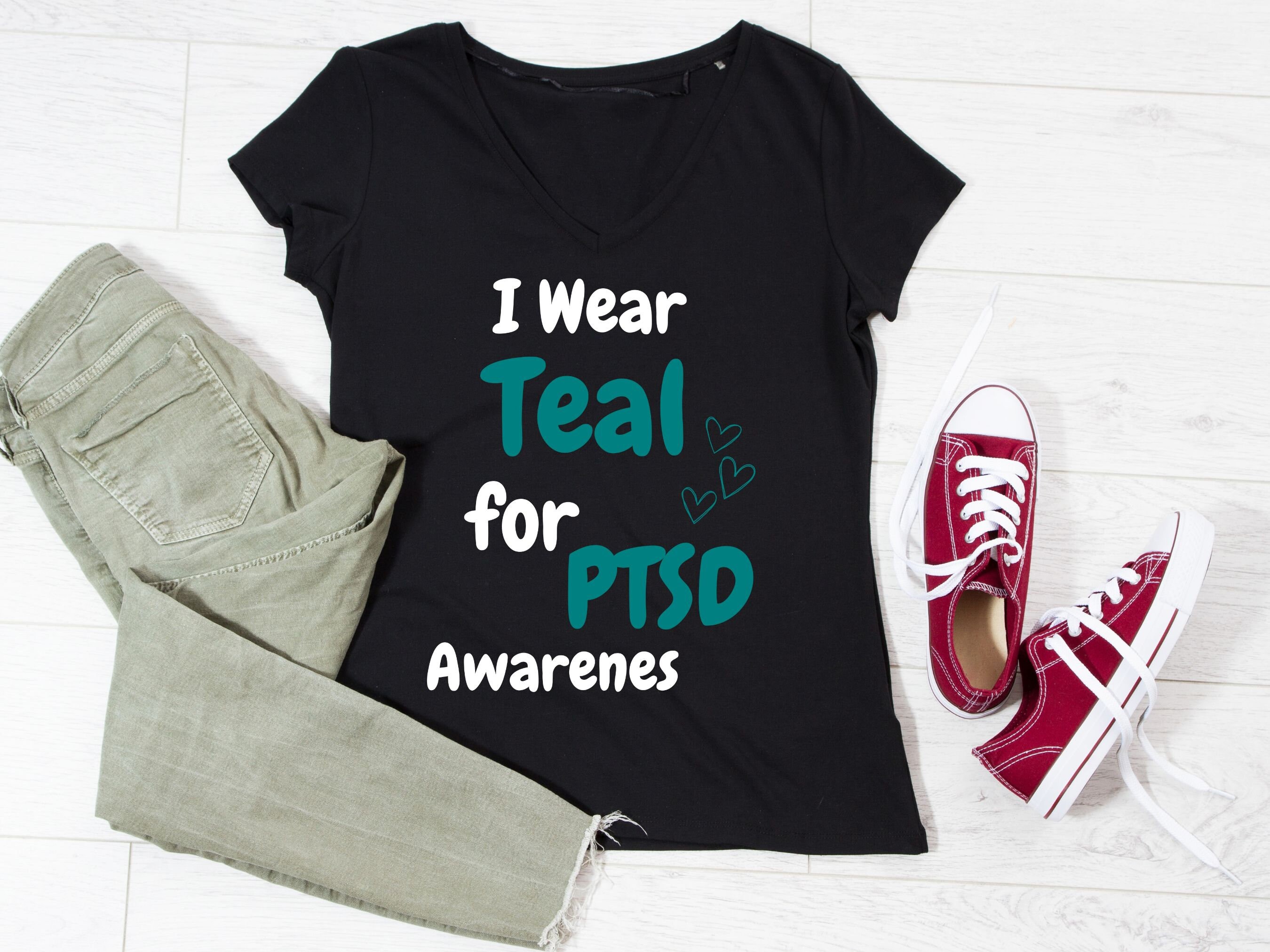 I Wear Teal for Ptsd Awareness Svg Png - Etsy