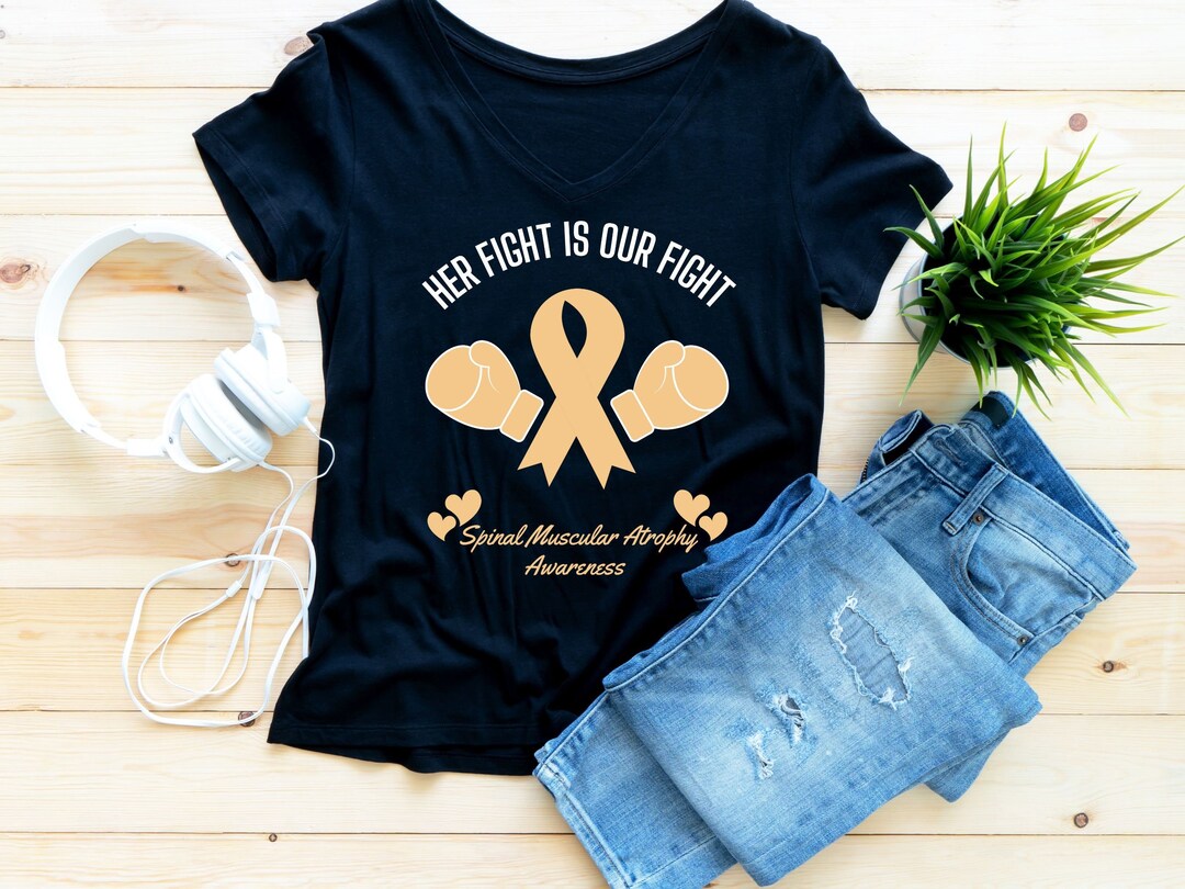 Her Fight is Our Fight Spinal Muscular Atrophy Awareness Cream Ribbon ...