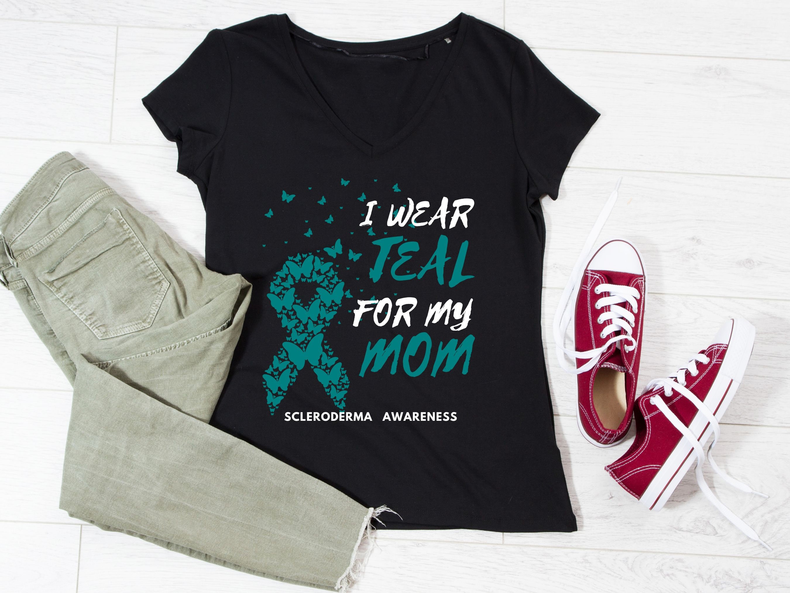 I Wear Teal for My Mom Scleroderma Awarenes Svg Png - Etsy
