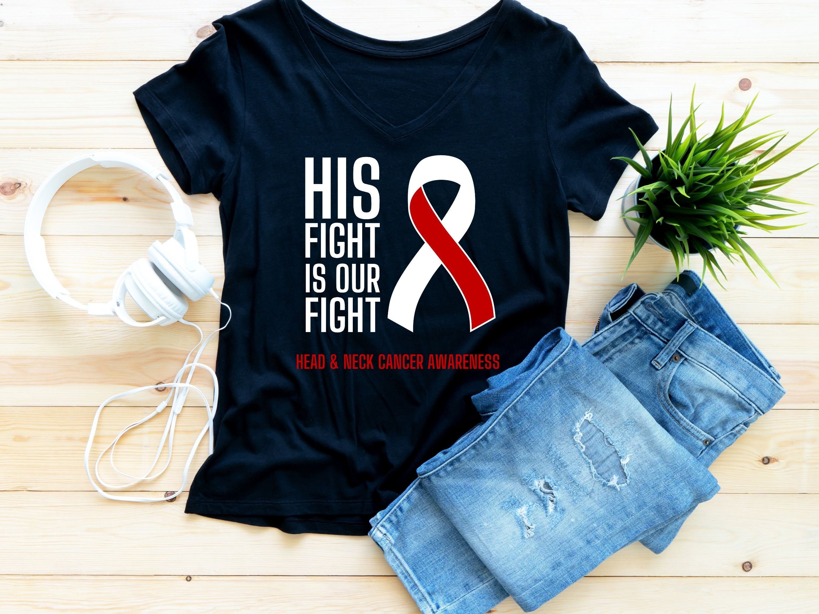 Sein Kampf ist unser Kampf Kopf- und Halskrebs-Aufklärung Rotes und ...