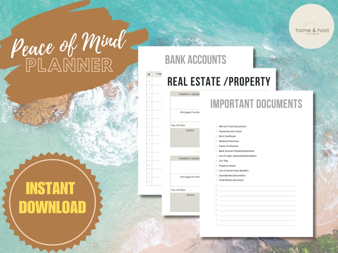 Peace of Mind Planner - Printable Legacy Planner - Etsy