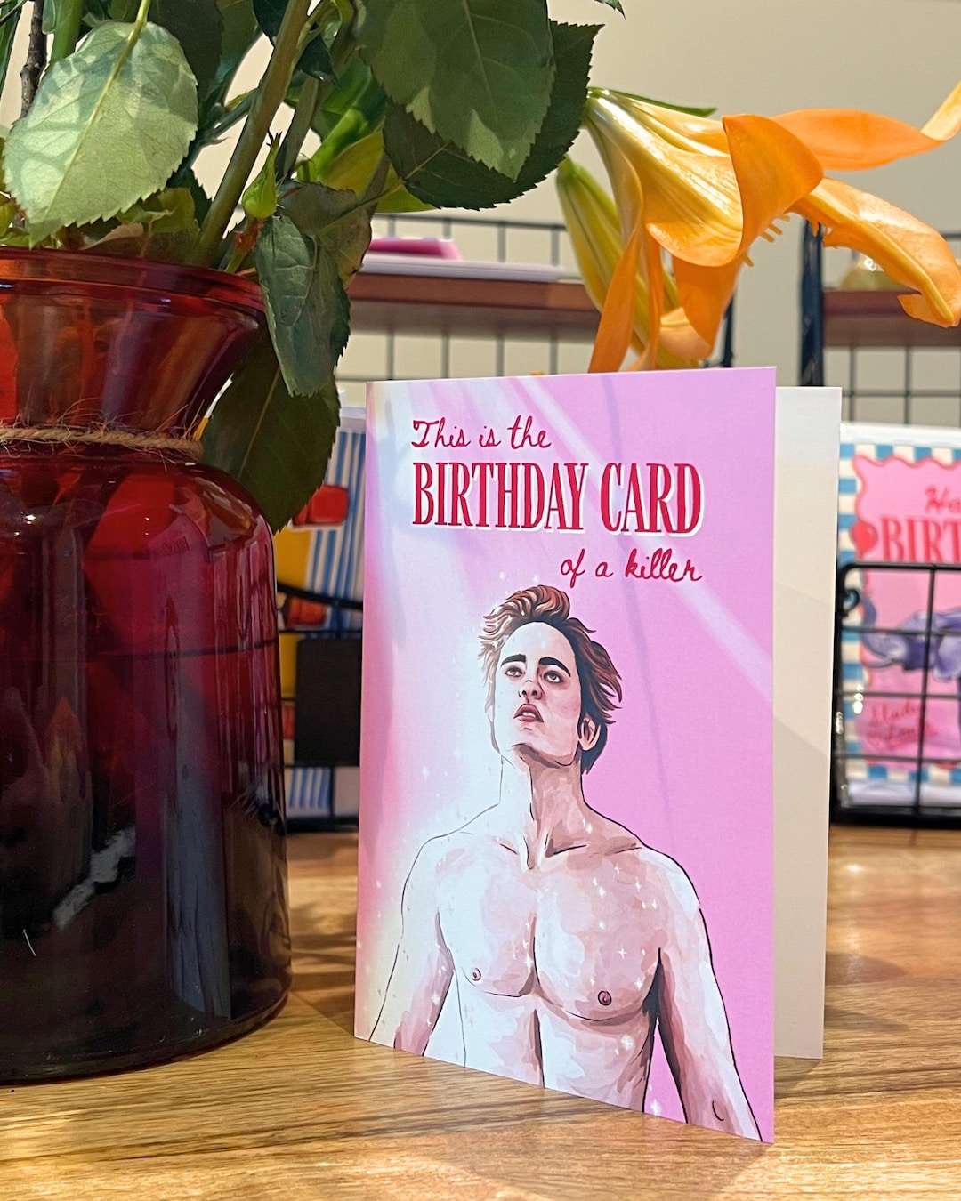 Edward Cullen Birthday Card - “skin of a Killer” Illustrated Card - Etsy