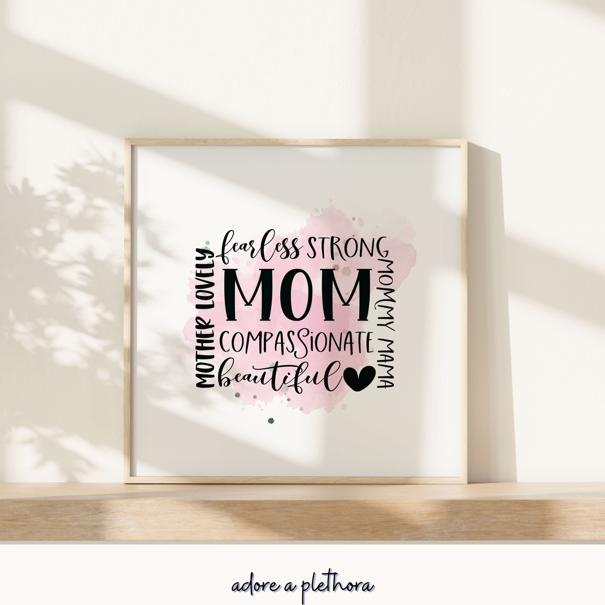 Mom Art Print, Pink Paint Splash, Mother's Day Gift (digital Download ...
