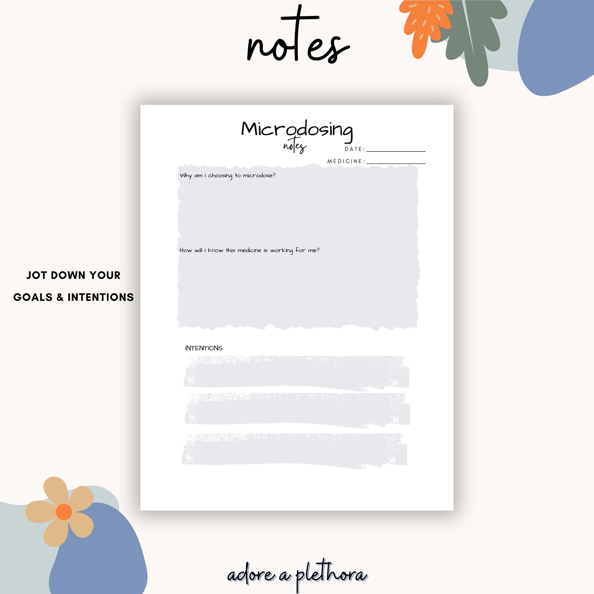 Microdosing Tracker Daily Monthly Microdose Journal - Etsy