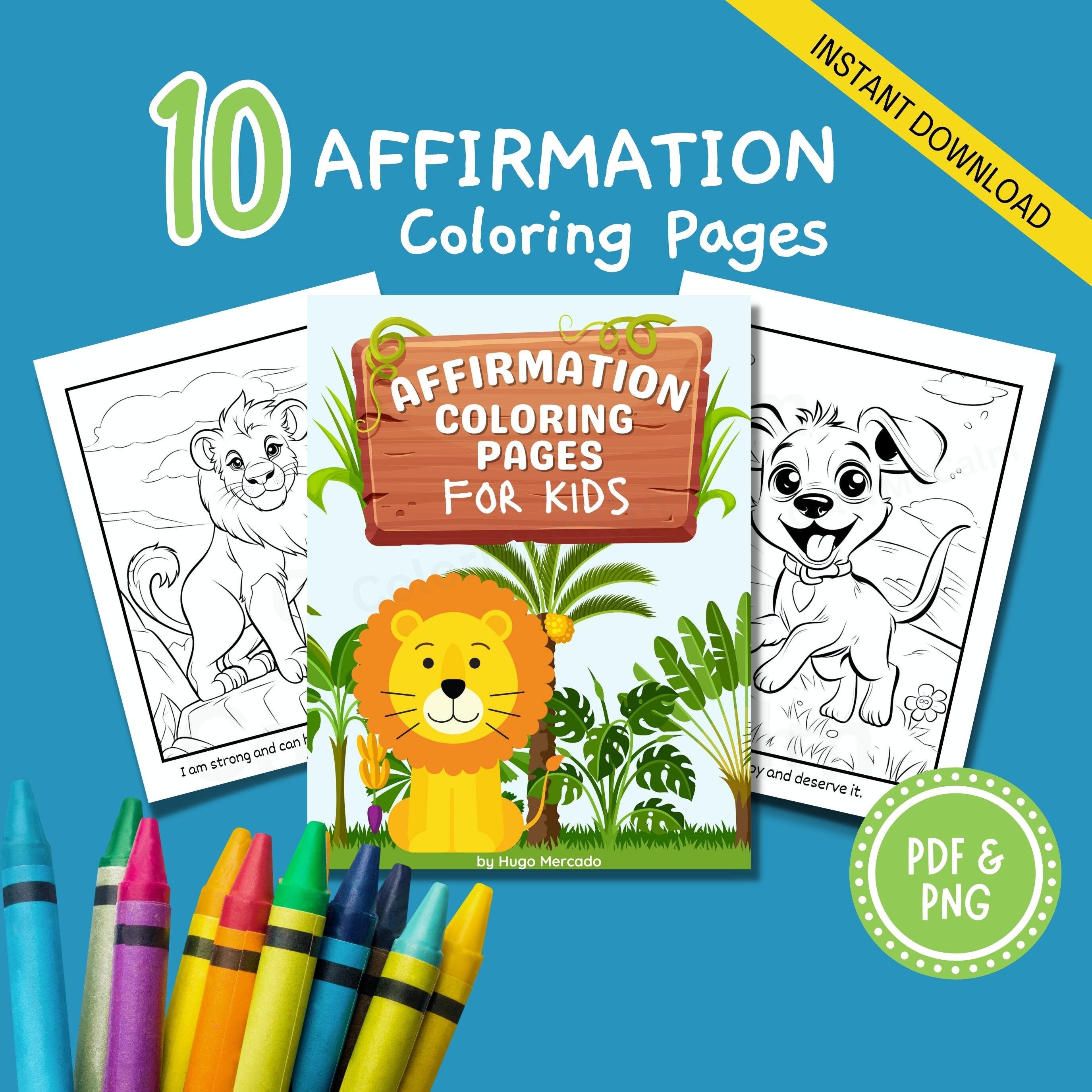 Kids Affirmation Coloring Pages Printable Coloring Pages for Kids ...