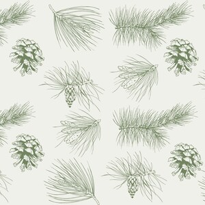 Sage Green Pine Tree Christmas Wrapping Paper, Christmas Wrapping Paper ...