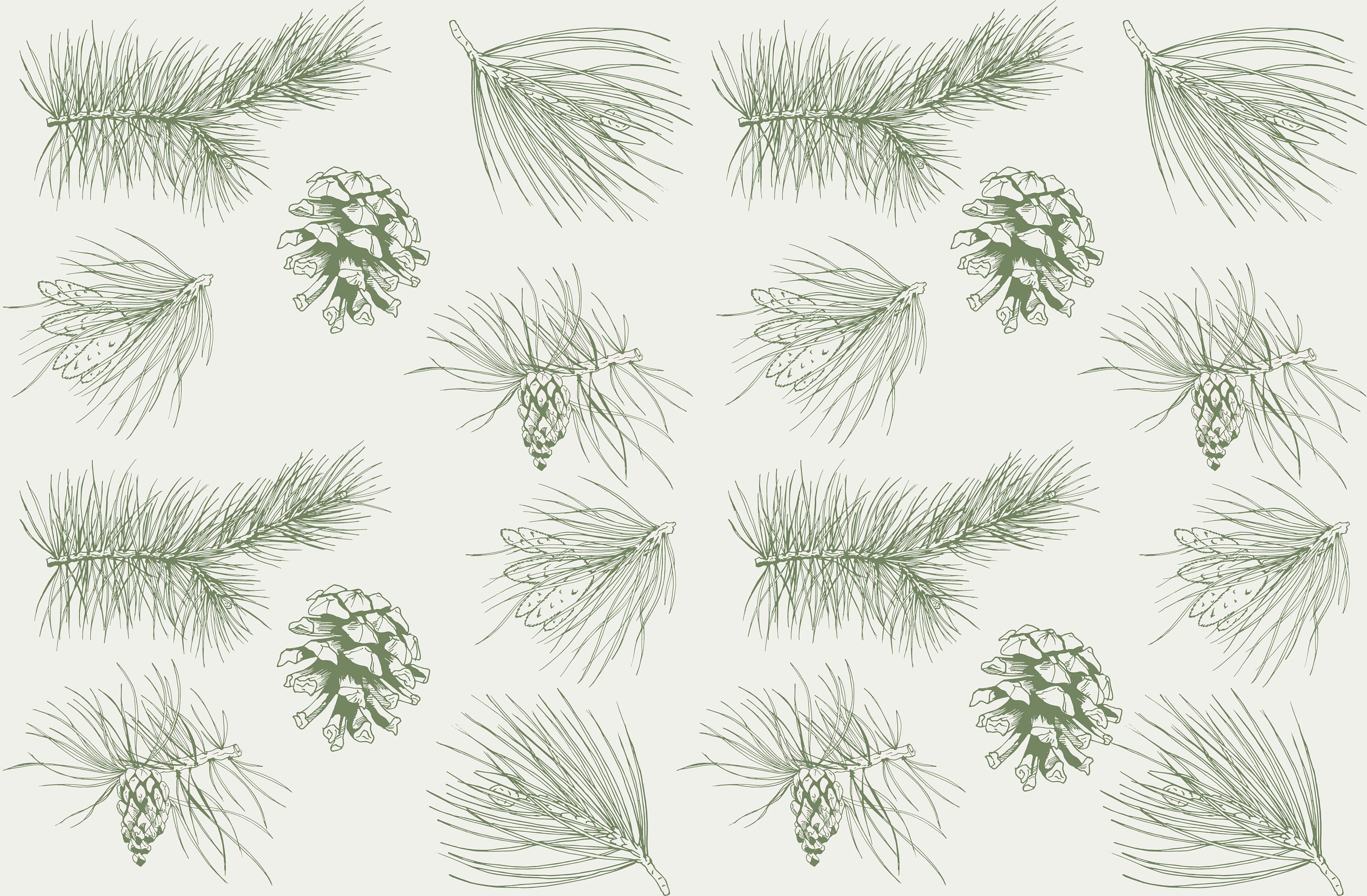 Sage Green Pine Tree Christmas Wrapping Paper, Christmas Wrapping Paper ...