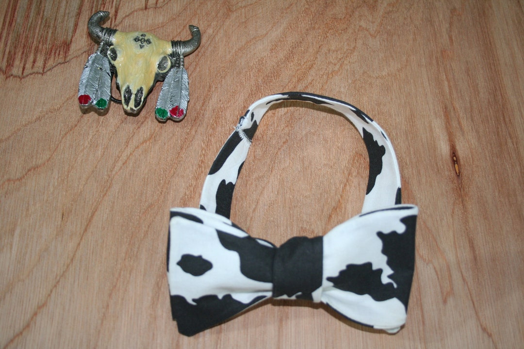 Cow Print Heifer Legen-dairy Fashion Fitted Self-tie Bow Tie - Etsy