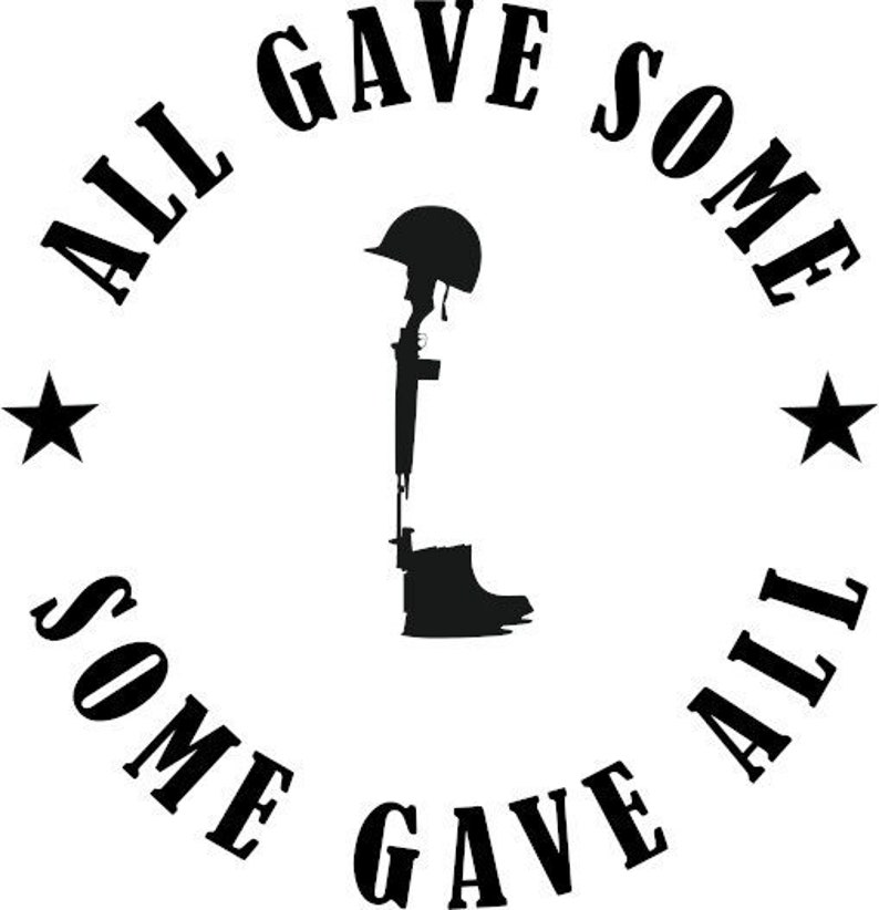 Battlefield Cross Vinyl Decal, All Gave Some - Etsy