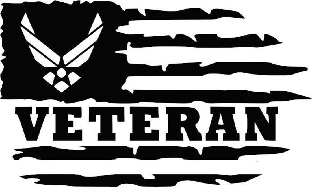 USAF Veteran Tattered Flag Vinyl Decal - Etsy
