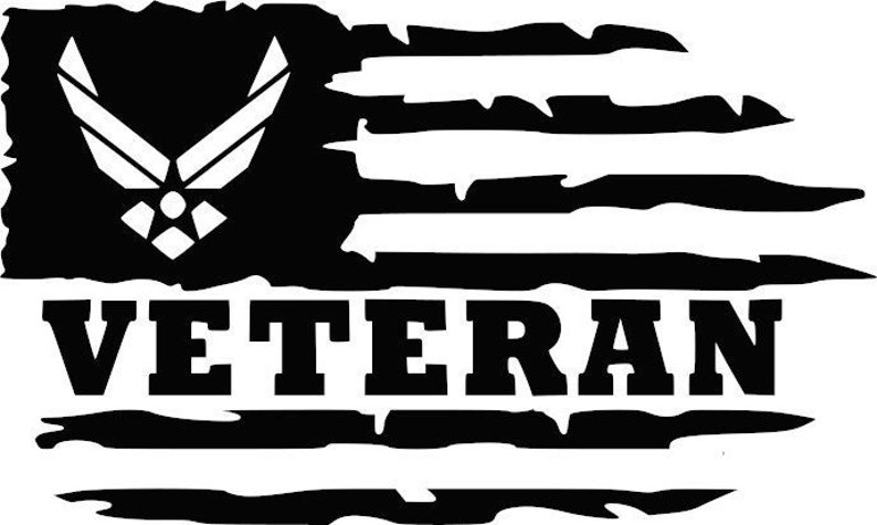 USAF Veteran Tattered Flag Vinyl Decal - Etsy