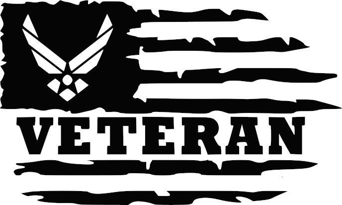 USAF Veteran Tattered Flag Vinyl Decal - Etsy