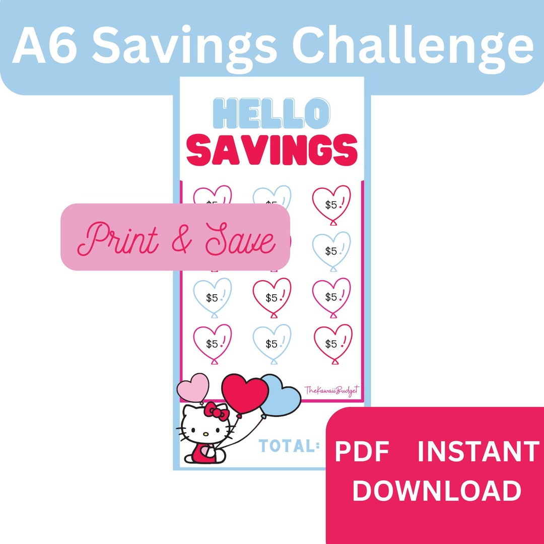 Cute Kitty Savings Challenge - Etsy