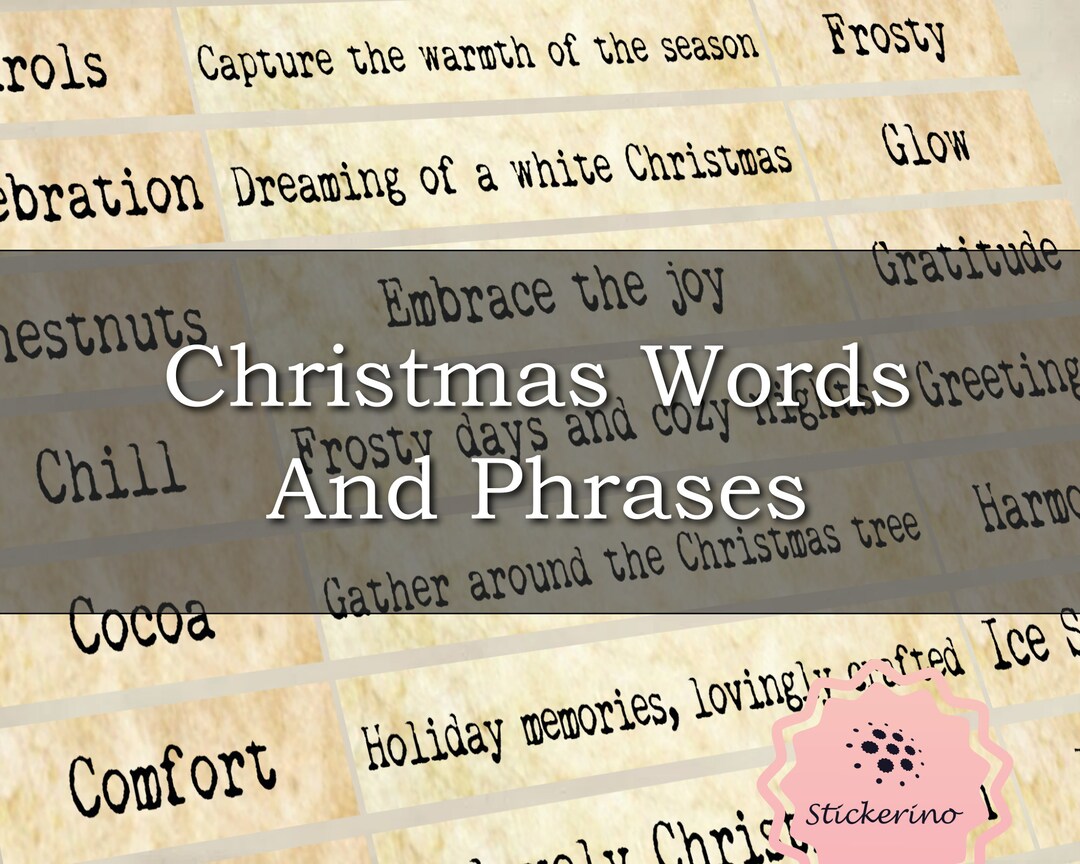 Printable Christmas Words and Terms Ephemera Digital Download 60 Items ...