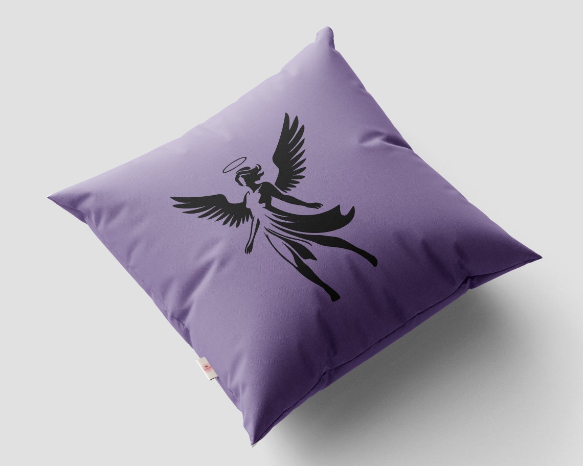 Black and White Angel Silhouette SVG Clipart | Divine Being Silhouette ...