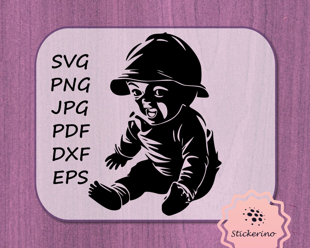 Laughing Baby Silhouette SVG Image Giggling Infant Silhouette Smiling ...