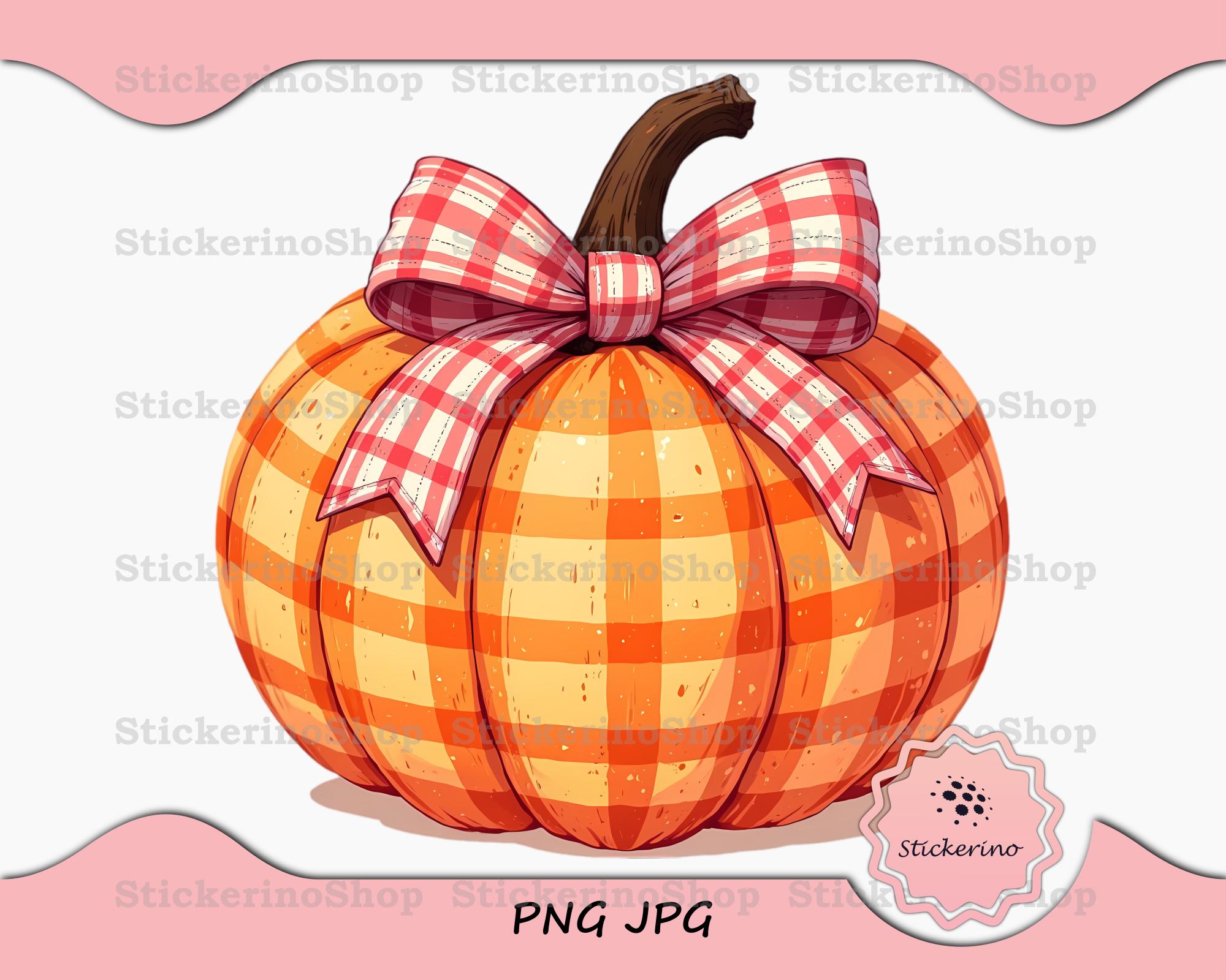 Plaid Pumpkin Png Clipart, Sublimation Design, Coquette Pumpkin, Autumn ...