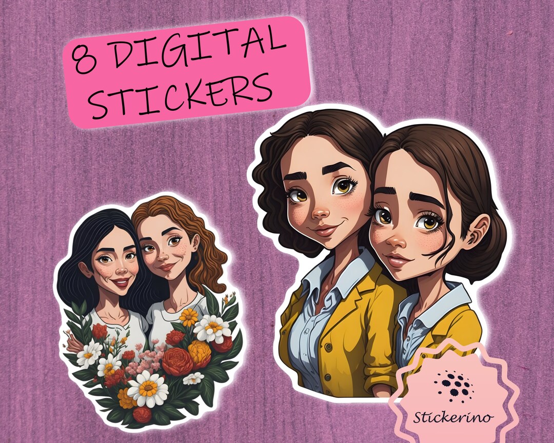 Mother's Day Digital Stickers Digital Collage Sheet Mother and Daughter ...