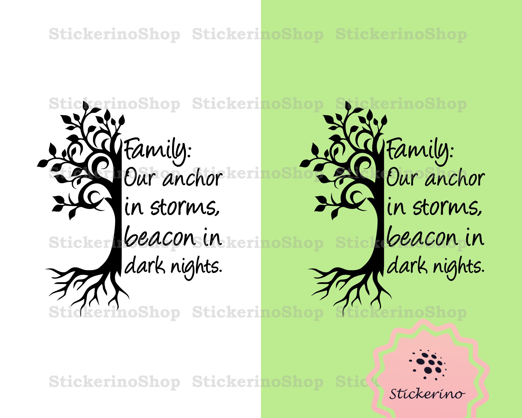 Tree Silhouette With A Love Quote SVG Family Reunion Gift Idea Half ...
