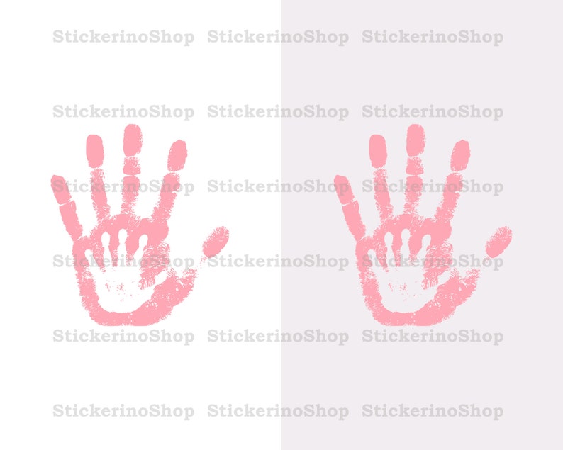 Hand and Baby Hand Print PNG Printable Pink Dad and Kid Hand Jpg ...
