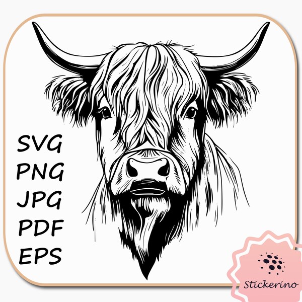 Cow Head Stencil With Horns - Etsy