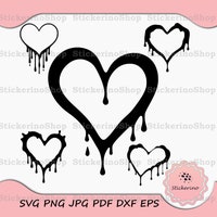 Bleeding Heart SVG, Dripping Heart Cutting File, Valentines Day Design ...