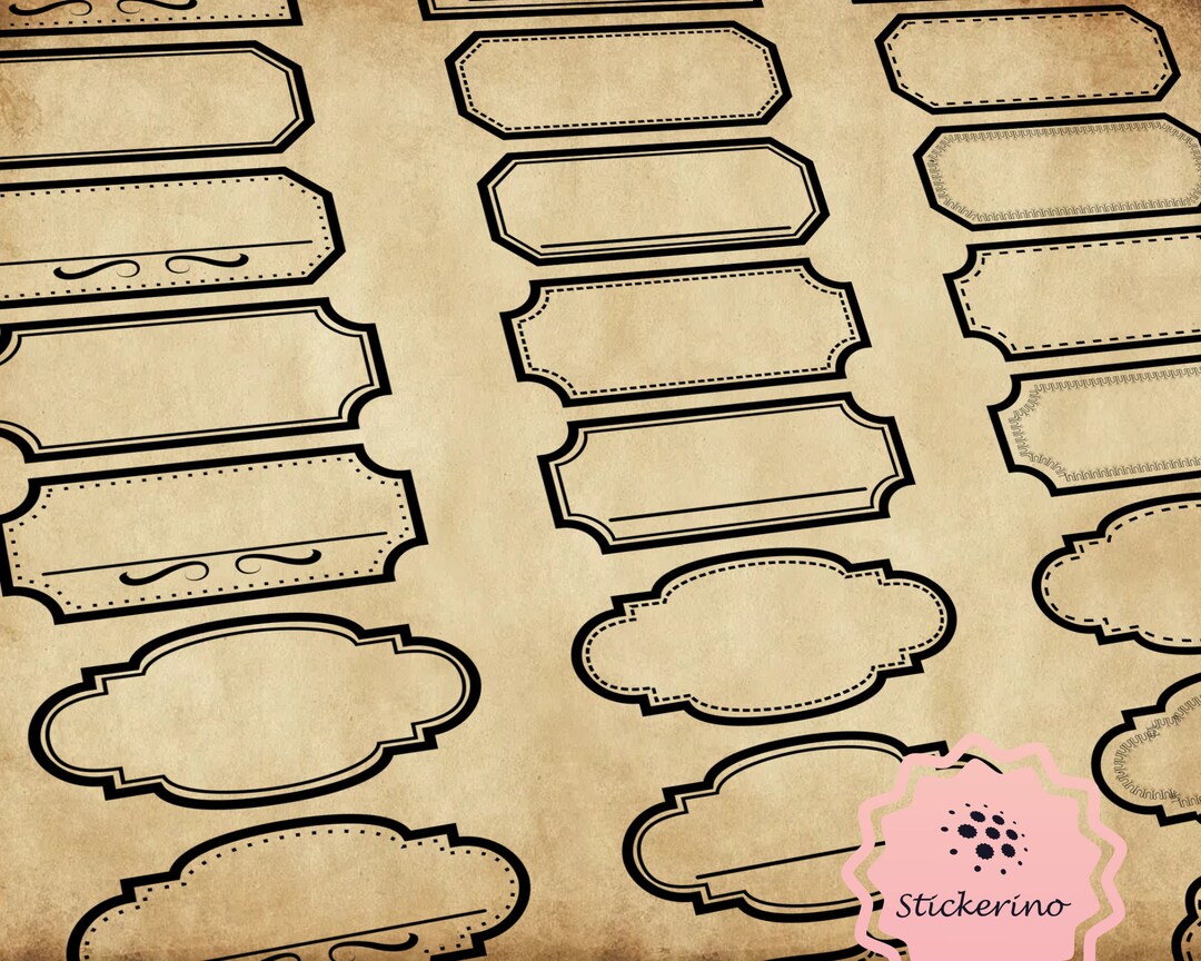 Square Blank Vintage Labels With Transparent Background | Colorless ...