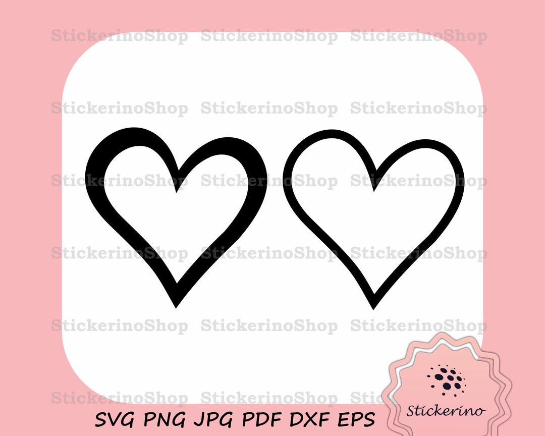 Asymmetric Heart Outline | Black Heart Silhouette | Uneven Heart ...