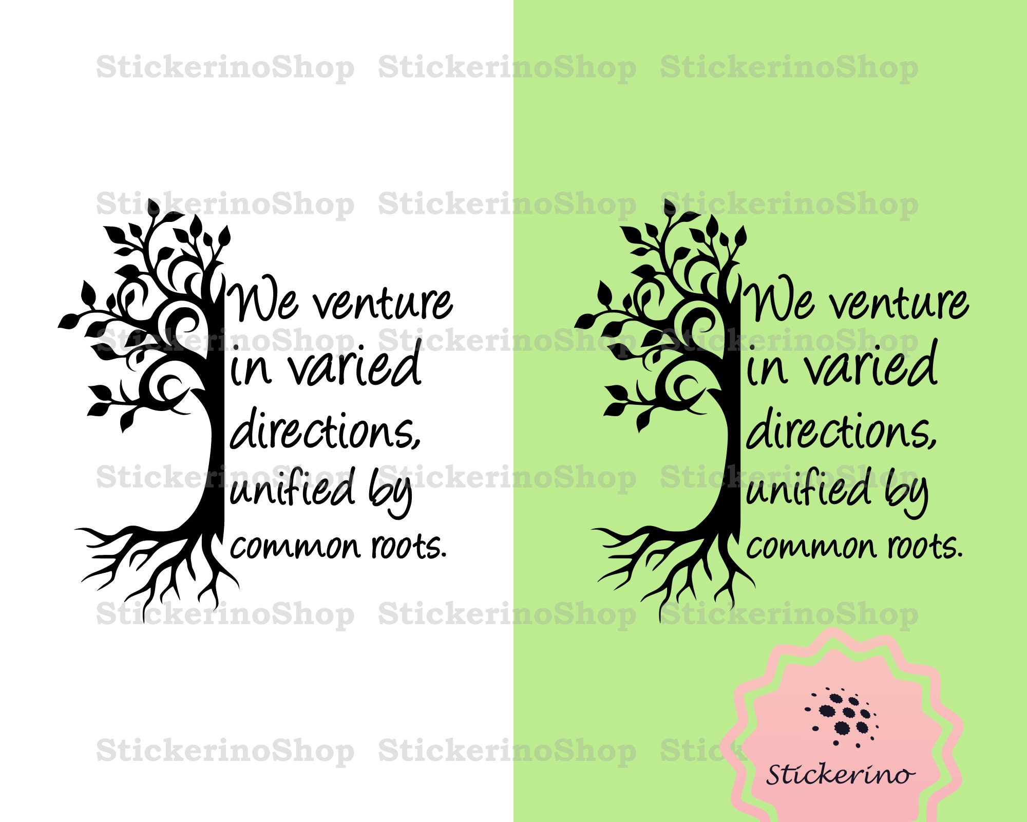 Half Family Tree With Quote SVG Black Tree With Branches Vector Graphic ...