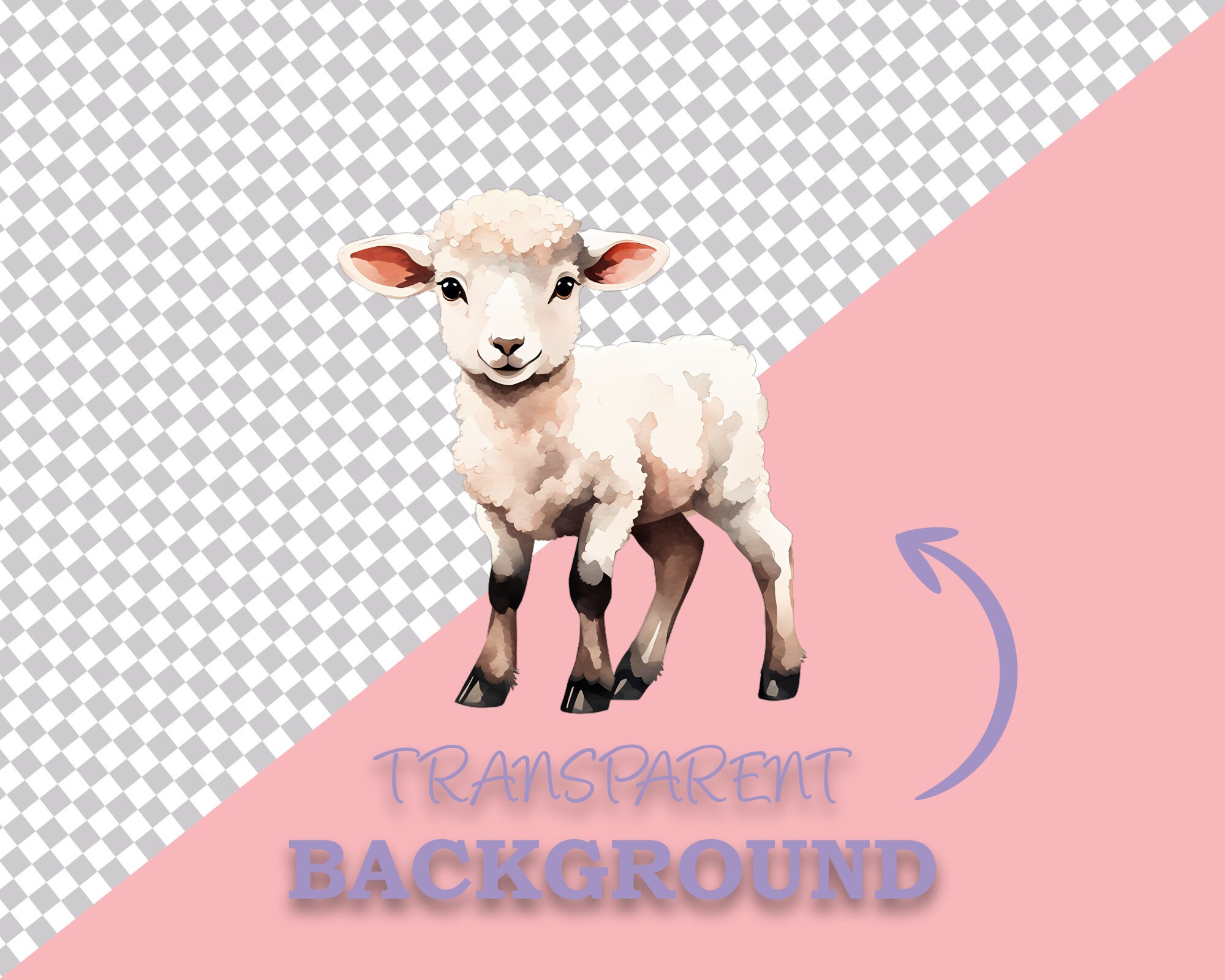 Watercolor Farm Animal Clipart Set, Farm Life Illustration, Young ...