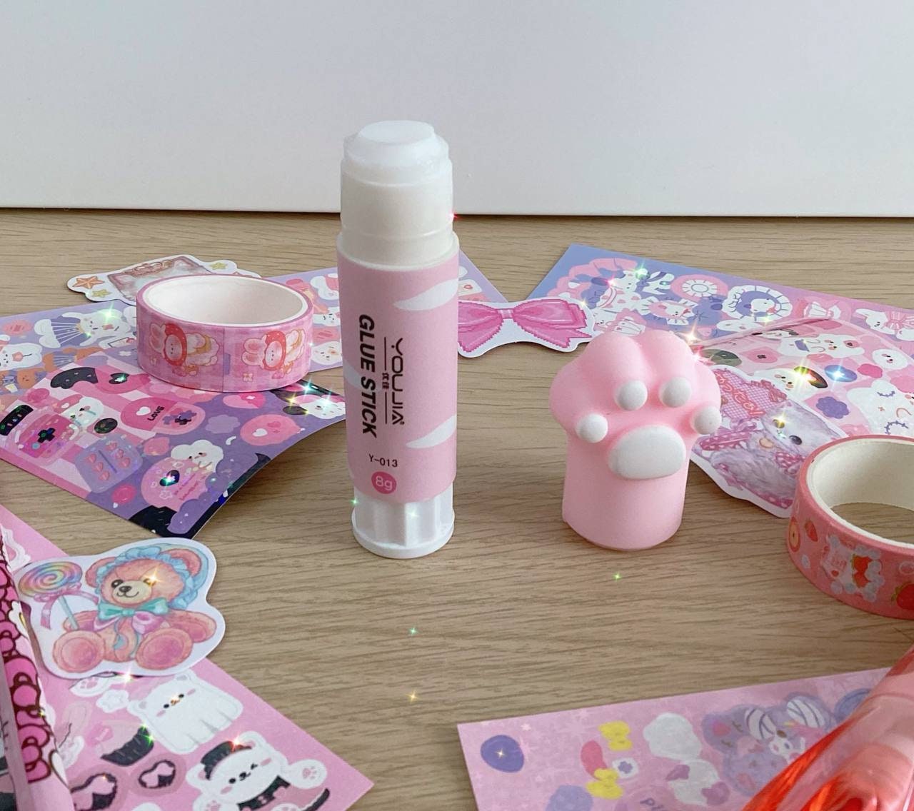 2pcs Cute Kawaii Glue Stick Cat Claw Glue for Paper Art DIY School ...