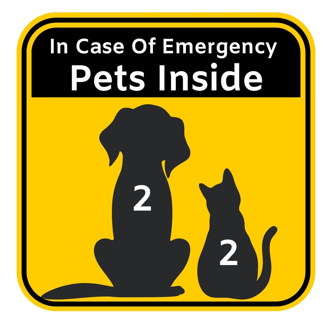 Customized Emergency Pets Inside Sticker Pet Rescue Decal for Window ...