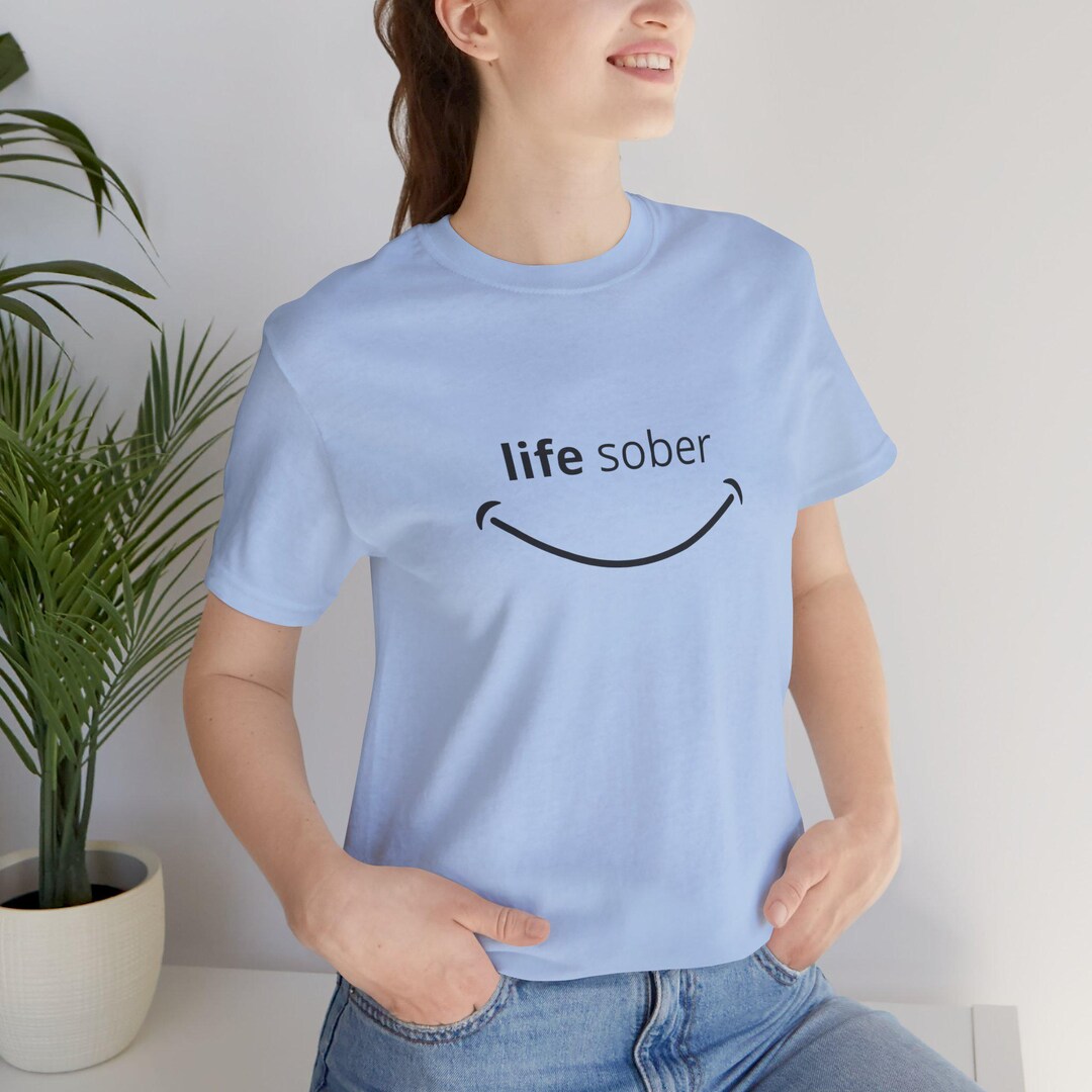 Smiley Face Tee - by LIFE SOBER - Etsy