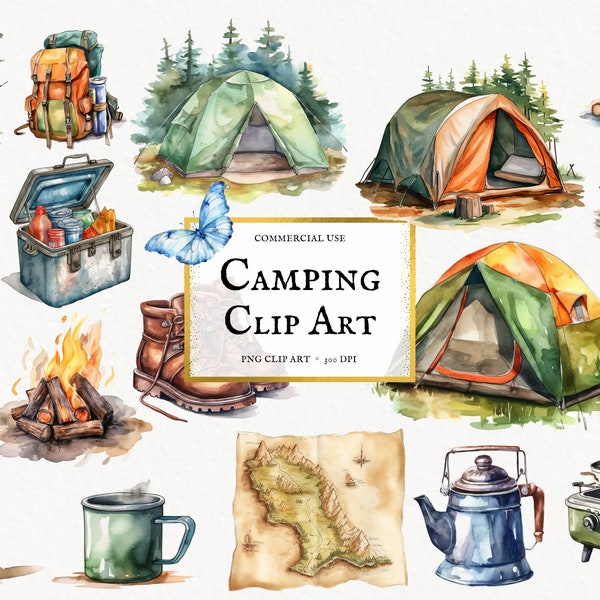 Camping Clipart - Etsy