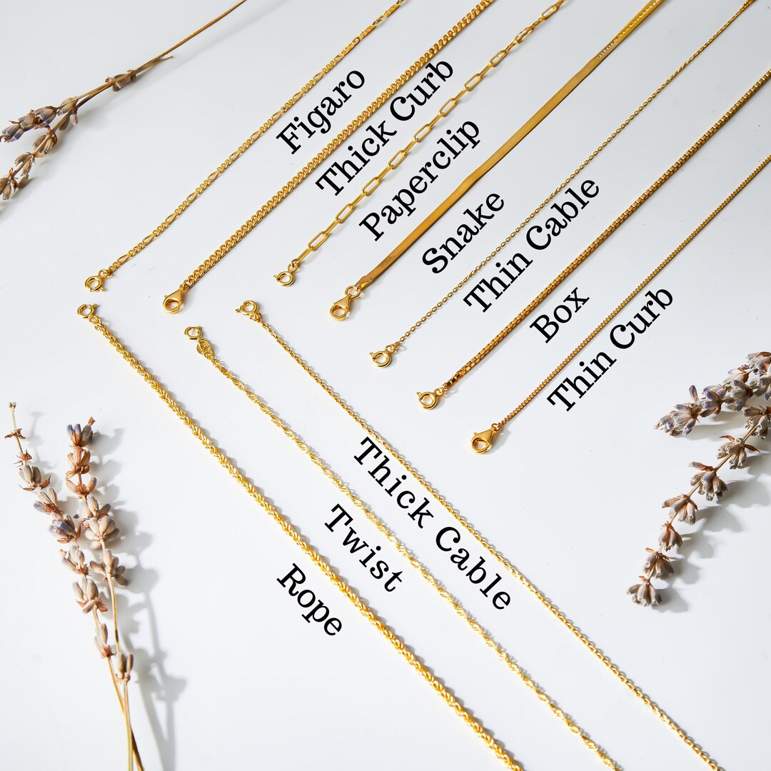 14k Gold Chain Necklace, Twist Chain, Box Chain, Paperclip Chain, Snake ...