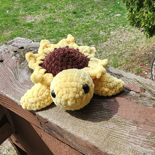 Crochet Turtle With Sunflower - Etsy
