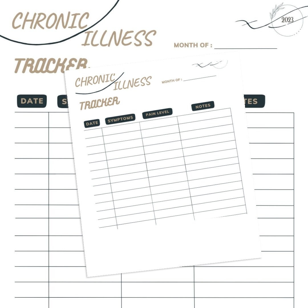Chronic Illness Tracker, Symptom Tracker, Pain Tracker, Chronic Illness ...