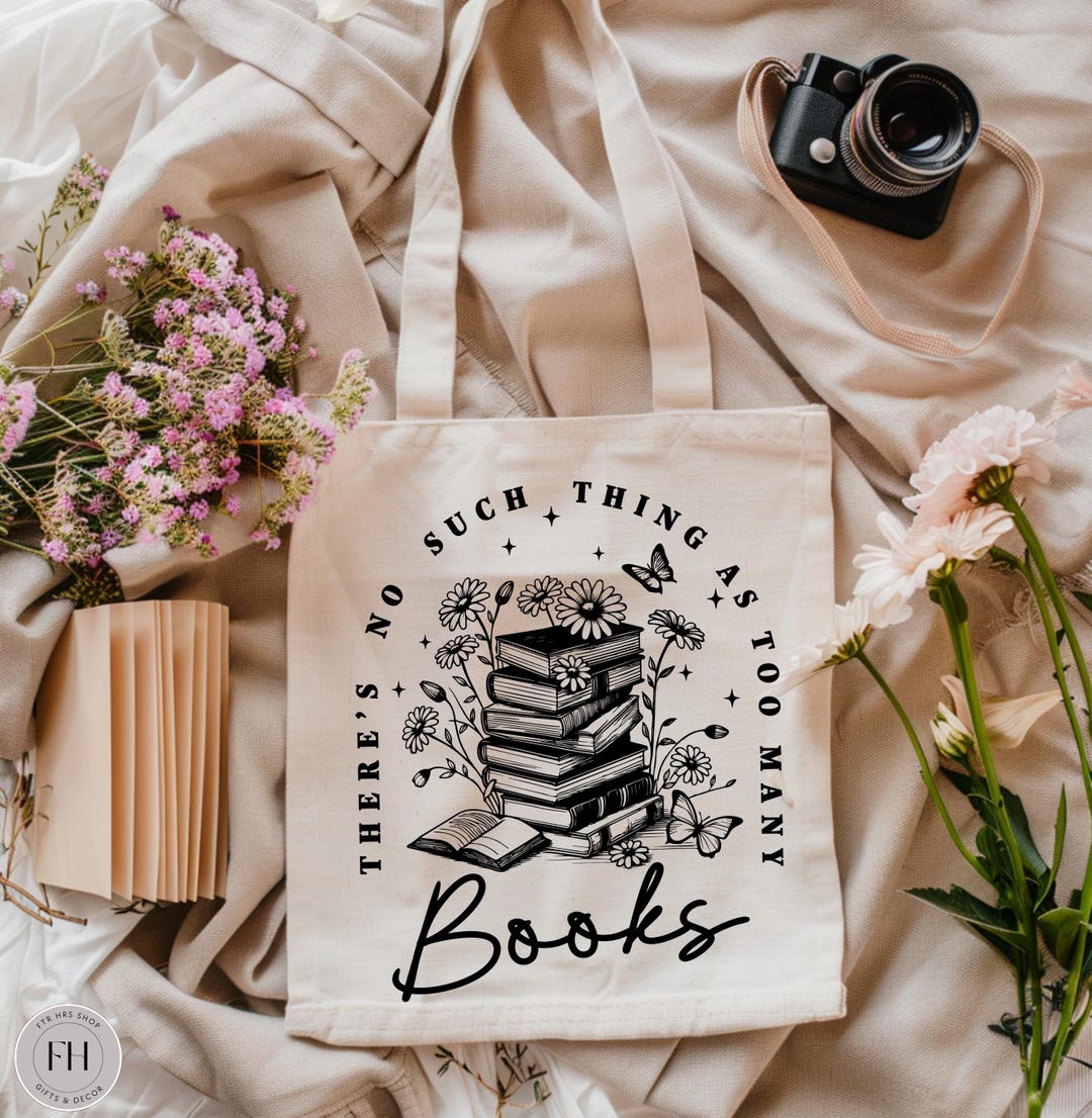 Bookish Cotton Canvas Tote Bag, Library Book Lover Bag, Literary ...