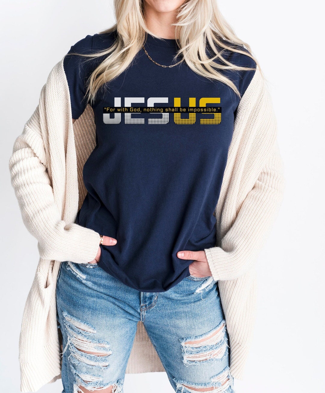 Jesus Shirt, for With God Nothing Shall Be Impossible Shirt, Christian ...