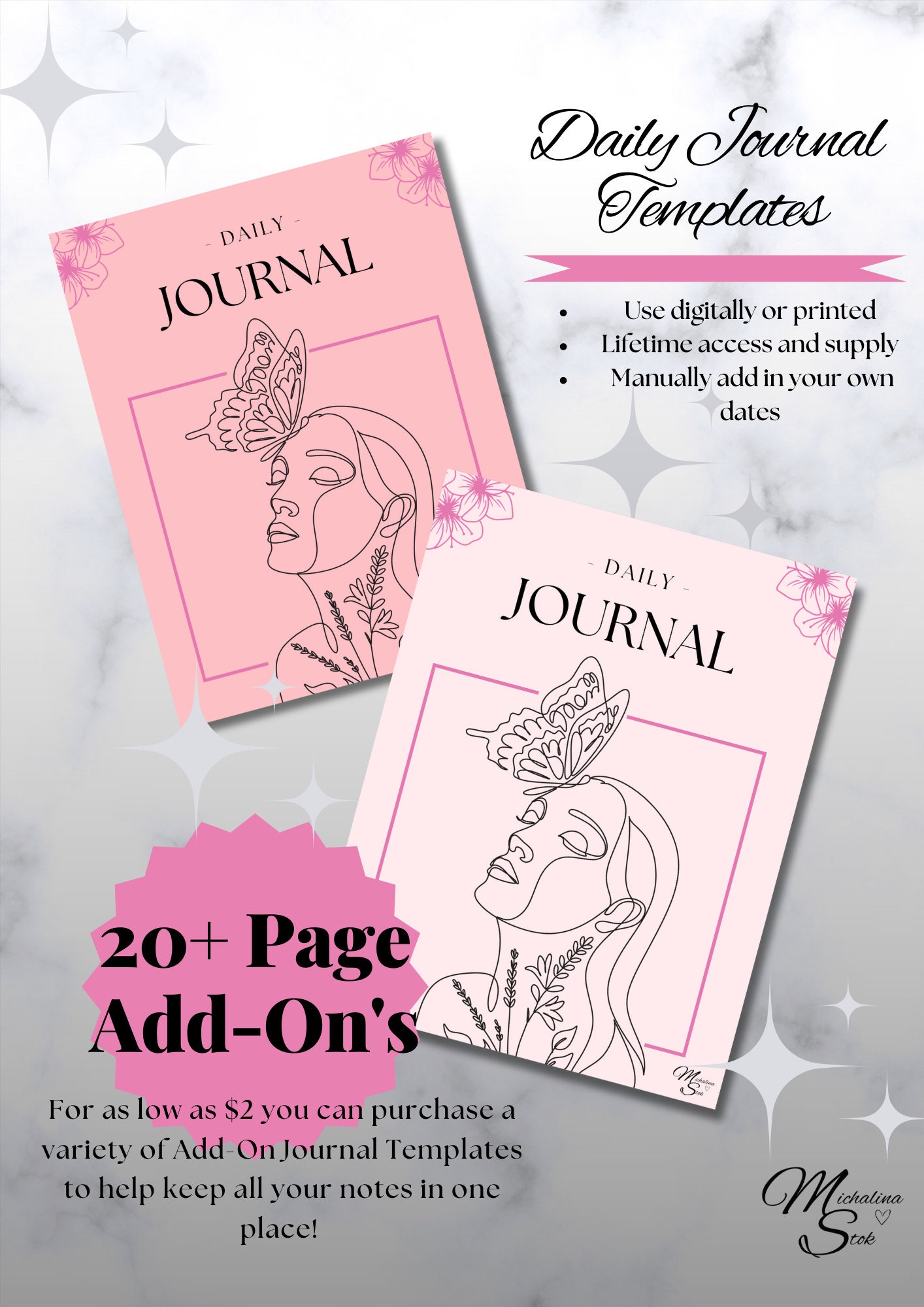 Mental Health Check-in Journal Template Bundle I Digital Download I 3 ...