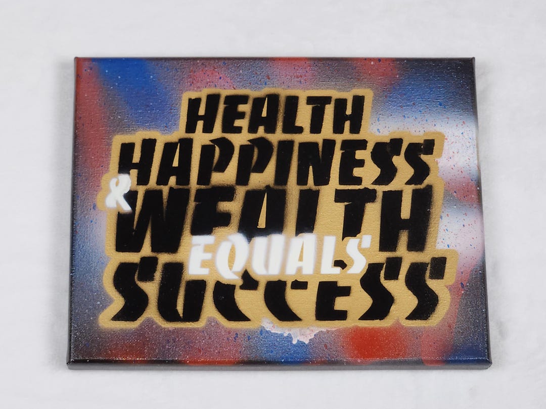 Health Happiness & Wealth Equals Success - Canvas - Etsy
