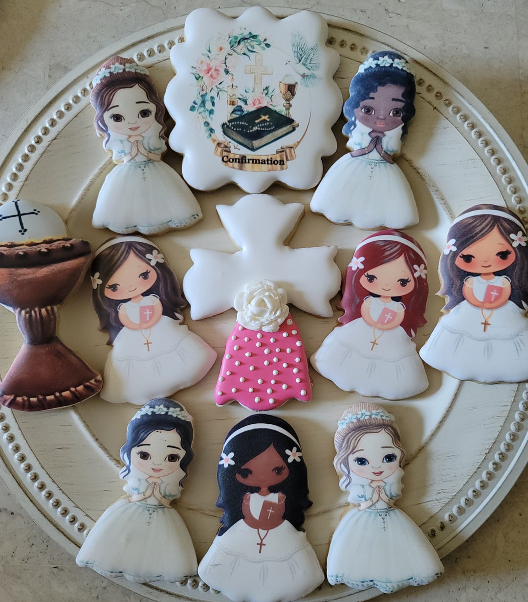 First Communion Girl Sugar Cookies - Etsy