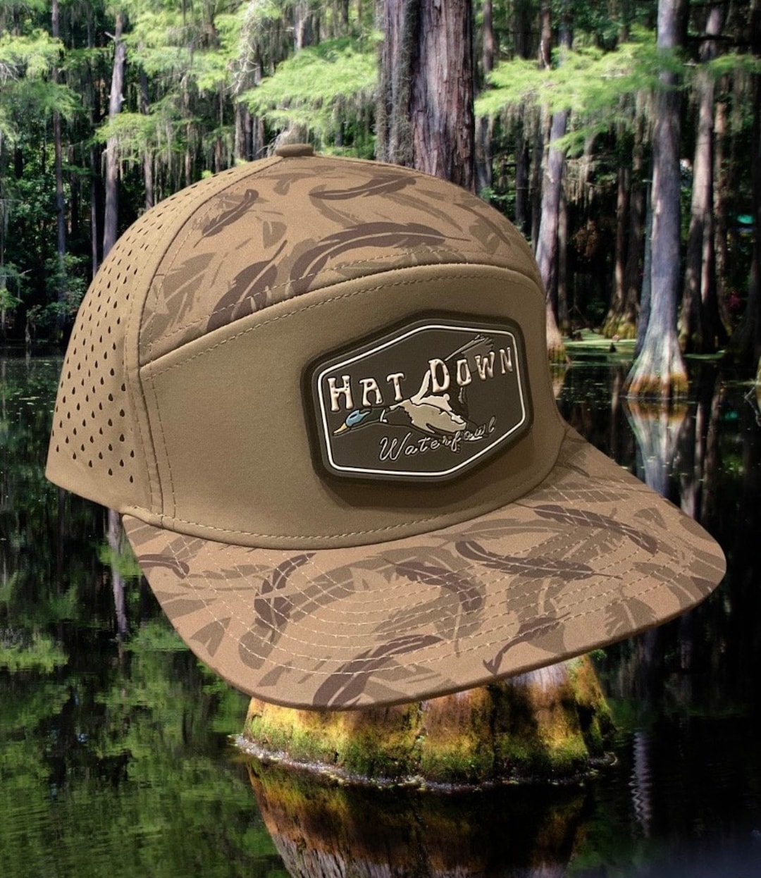 Waterproof 7 Panel Hats - Feather Camo - HDW Greenhead Design - PVC ...