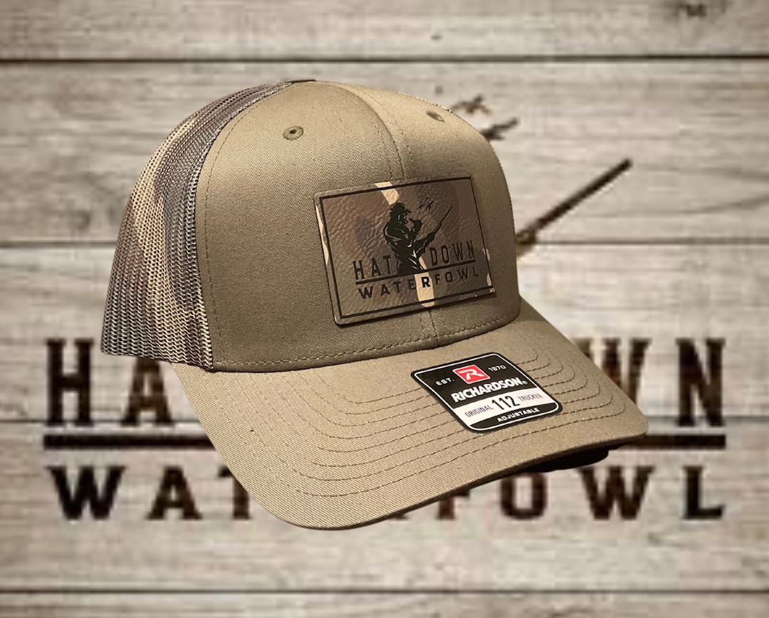 Camo Leatherette Patch Trucker Hat Loden/camo Richardson 112 HDW Main ...