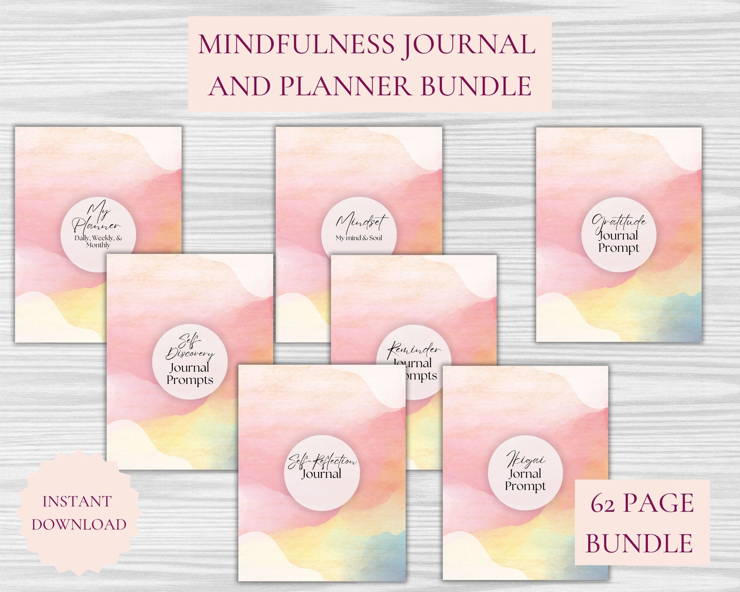 Mindful Moments: Printable Journal and Planner for Daily Reflection and ...