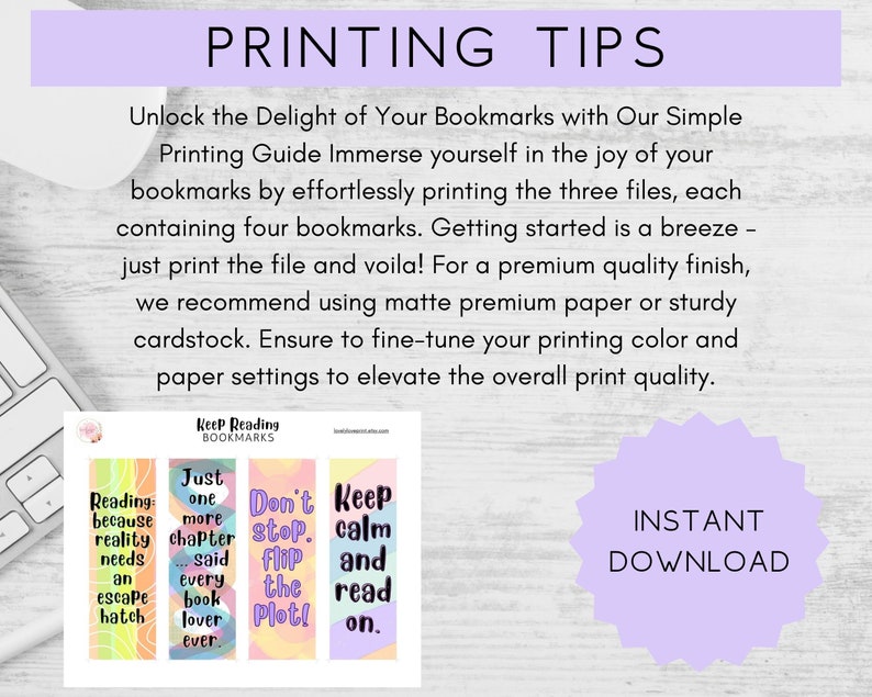 Set of 4 Printable 2x6 Bookmarks With Cute Catchy Phrases | Instant ...
