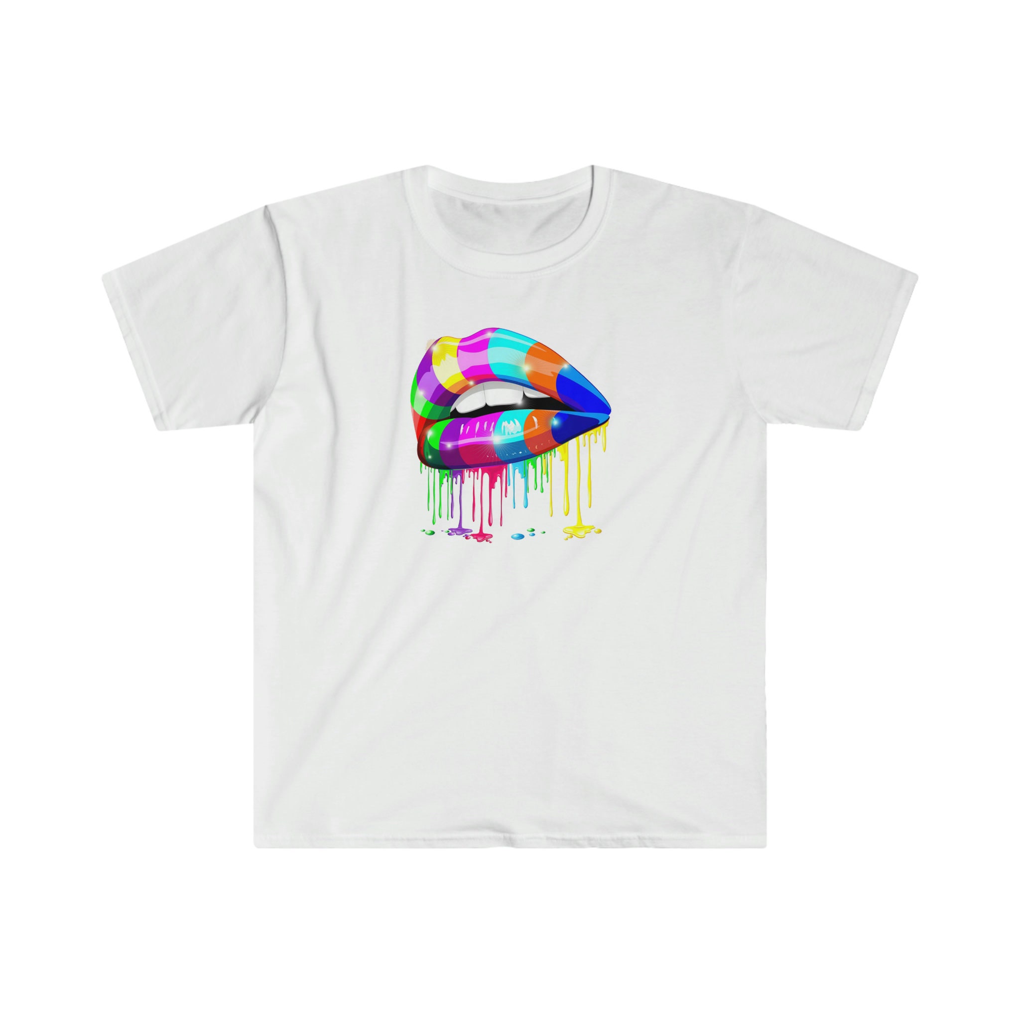 Splatter Paint Dripping Lips, Kissing Trippy Psychedelic Rainbow Rave ...
